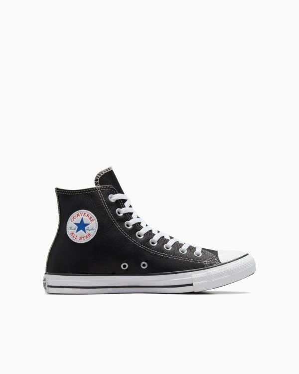Deportivas altas mujer negro Converse piel Chuck Taylor