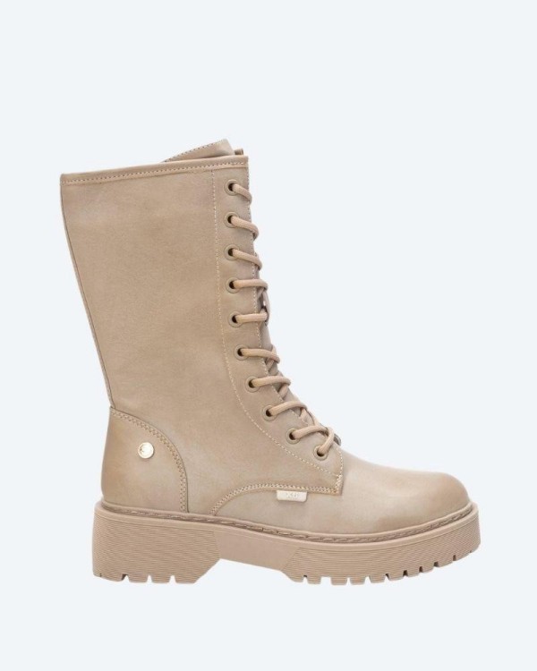 XTI 43483 Botas Militares Mujer Beige | RKS